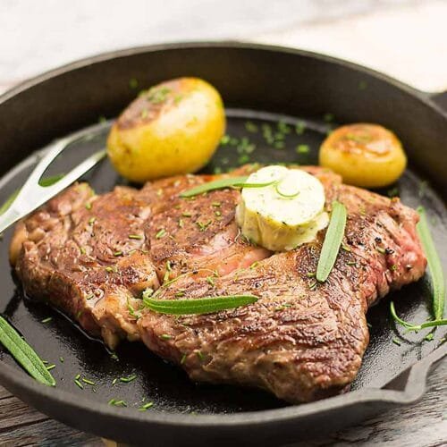 Entrecôte steak & compound butter - Flavorado